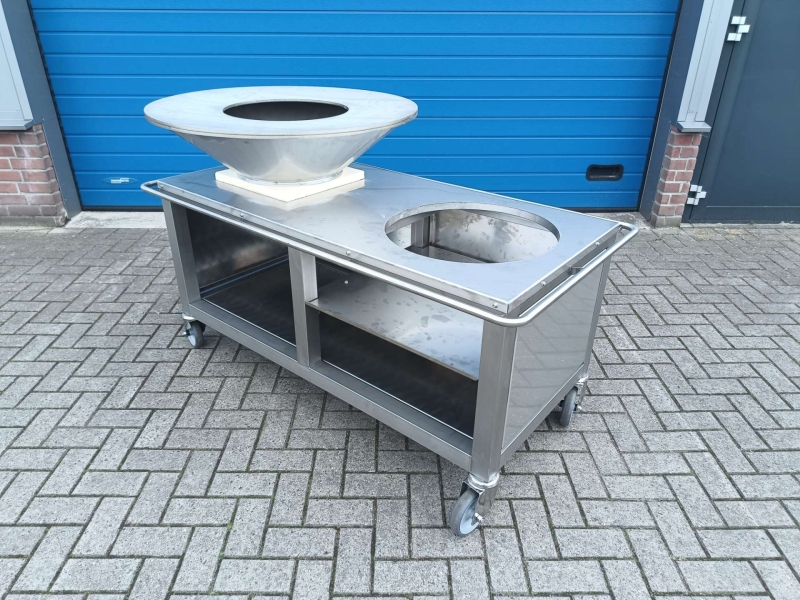 DiWo Techniek - Maatwerk in metaal | RVS BBQ met Vuurhaard en Green Egg ...